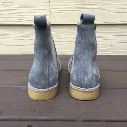 New Handmade Men Gray Chelsea Boot, Men Gray Suede Leather Boot, Men's ...