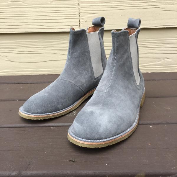 New Handmade Men Gray Chelsea Boot, Men Gray Suede Leather Boot, Men's ...