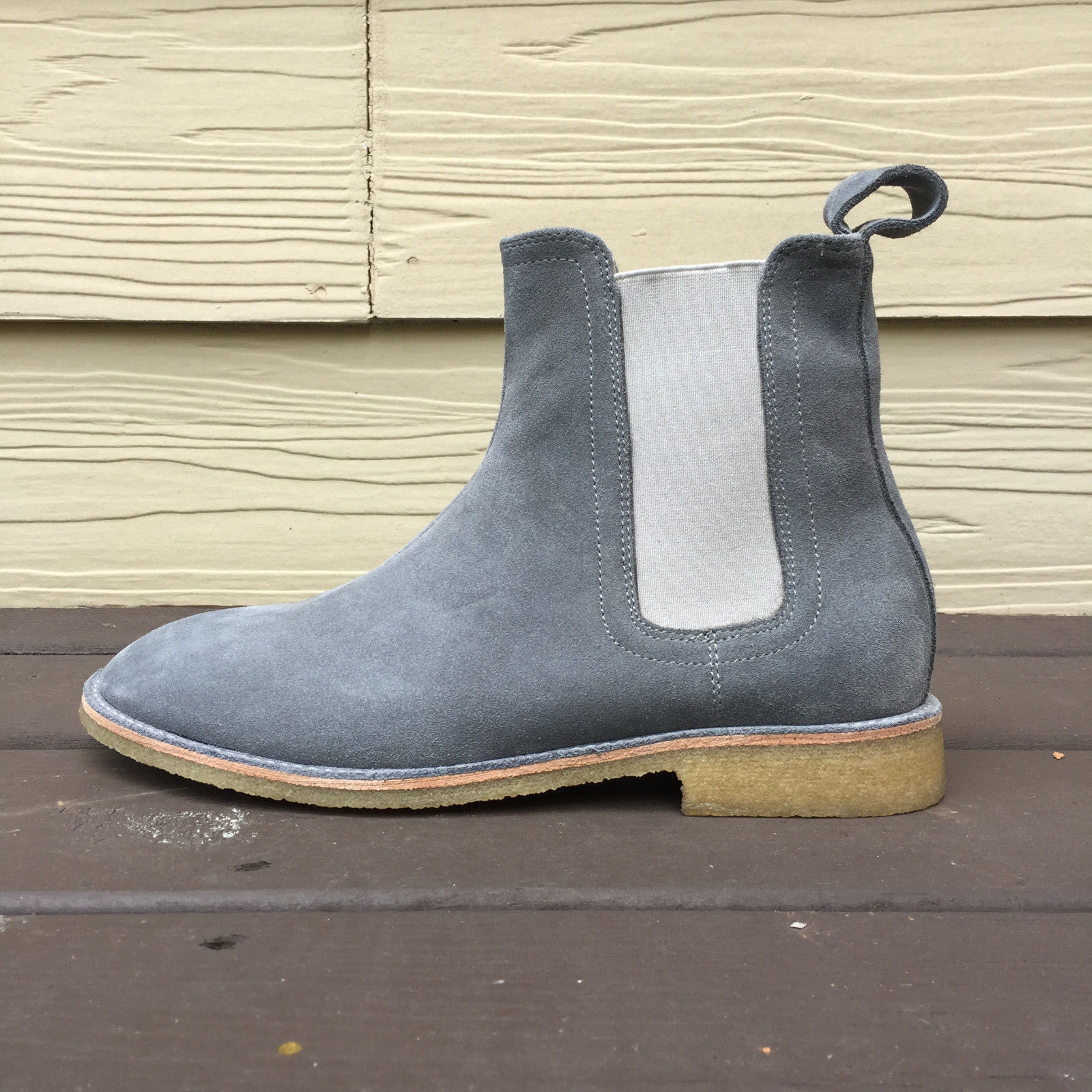 New Handmade Men Gray Chelsea Boot, Men Gray Suede Leather Boot, Men's ...